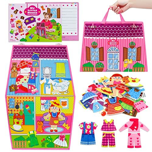 35PCS Dress Up House Felt Board, Storytelling Felt Board, Dress-Up Play ...