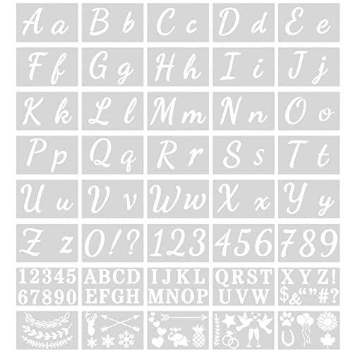 40 Pcs Letter Stencils, 128 Designs Number and Letter Alphabet Artistic ...