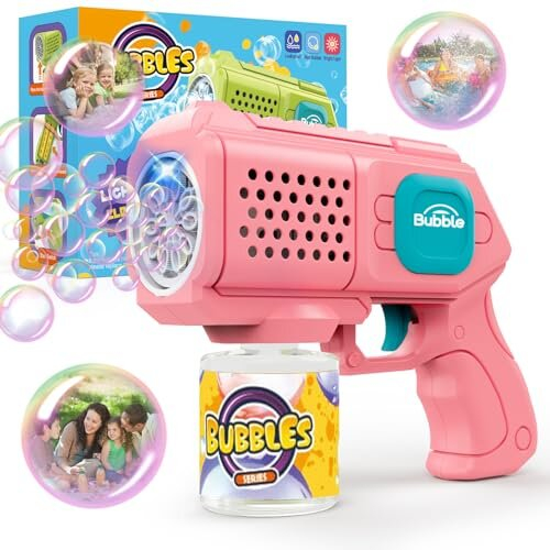 Bubble Machine Gun, Portable Bubble Gun for Kids, 10000+ Bubbles Per ...