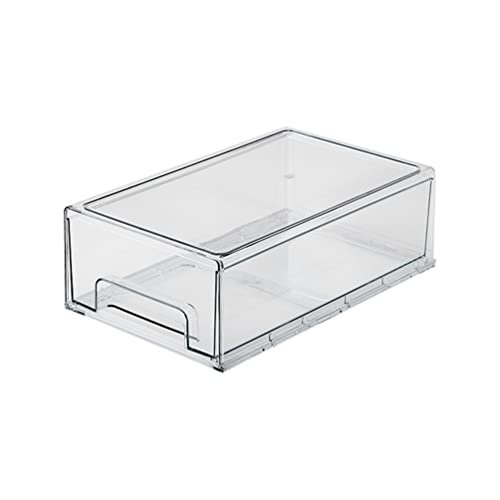 Clear Pull-Out Bin Refrigerator Organizer Bins Stackable Fridge Drawer ...