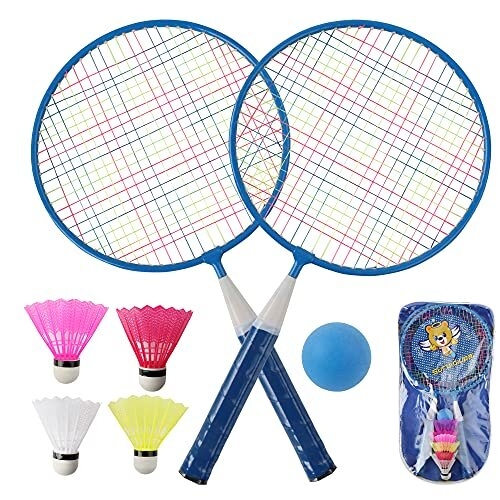Badminton Set for Kids, 1 Pair Badminton Racket Set Lightweight ...