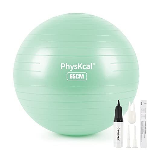 Gym Ball 65cm Teal Exercise Swiss Ball for Fitness Yoga Pilates ...