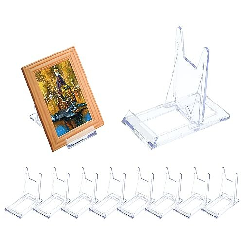 8Pcs Acrylic Plate Stands,Clear Display Stand Adjustable Clear Acrylic ...