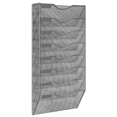8-Tier Hanging Wall Files Organiser, Magazine File Holder, A4 Paper ...