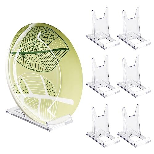 Plate Display Stands Clear - 6 Set Plate Stand for Display, Plate ...