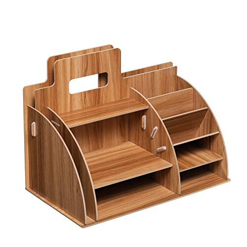 Wooden Desktop Tidy Letter Filing Tray Organiser File Storage Holder ...