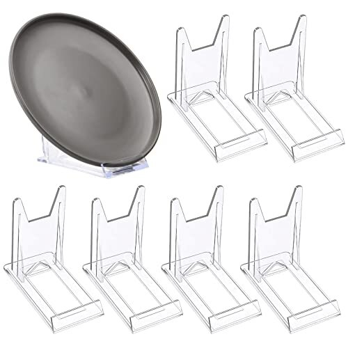 6 Pcs Acrylic Plate Stands, Clear Plastic Display Stand Easel ...