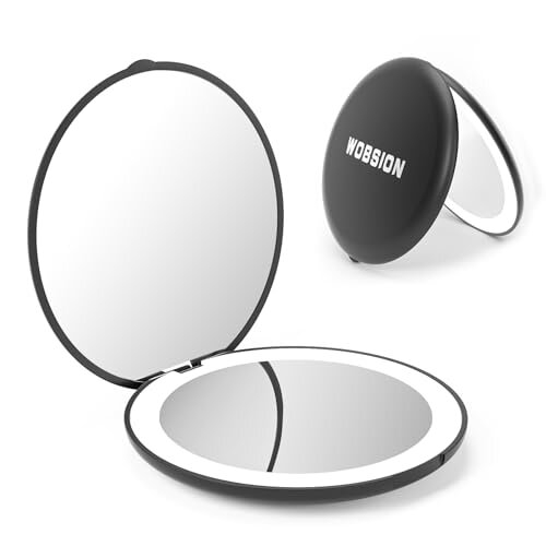 Led Compact Mirror, 1x/10x Magnification Compact Mirror with Light ...