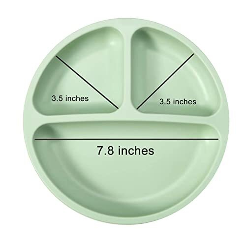 3-Pack Silicone Suction Plates with Lids for Baby Weaning - Divided ...