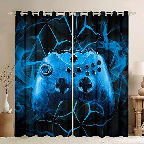 Gaming Curtains Kids Gamer Video Games Window Drapes for Boys Teens ...
