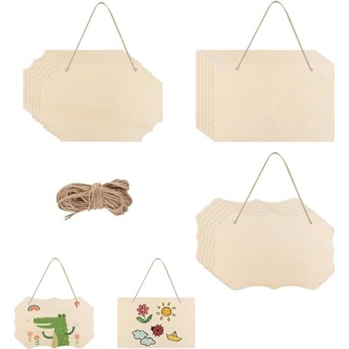 30PCS Wooden Plaques Blank Decorative Wood Plaques, 23.5 x 15cm ...