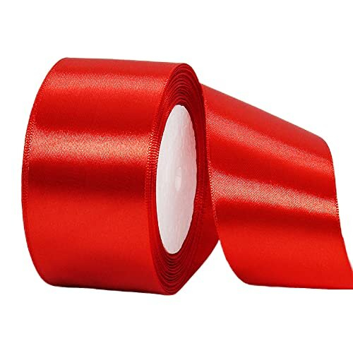 50mm Wide Red Ribbon for Gift Wrapping,22M 2Inch Ribbon Red Double ...