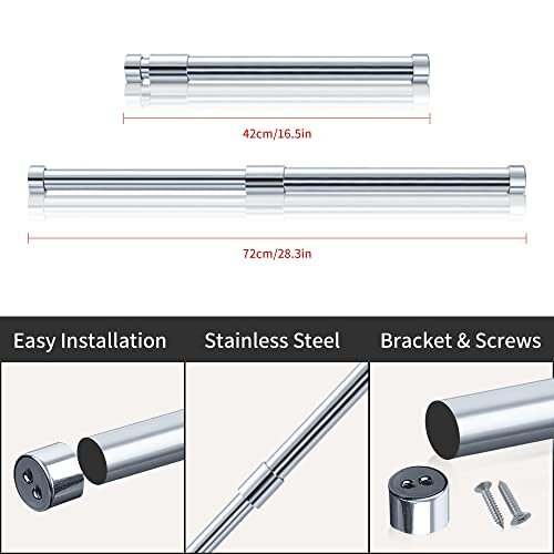 Wardrobe Rail Extendable, Clothes Rail Pole for Bedroom, Stainless ...