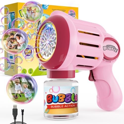 Bubble Gun, Automatic Bubble Machine for Kid 10000+ Bubble Per Minute ...