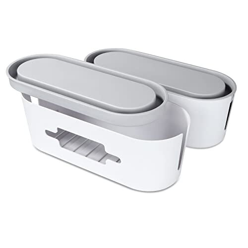 Pack of 2 Cable Management Box - Cable Tidy Box, Cable Organiser Box ...