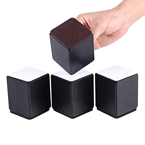 Bed Risers 3 inch Heavy Duty, Adhesive Furniture Risers Carbon Steel ...
