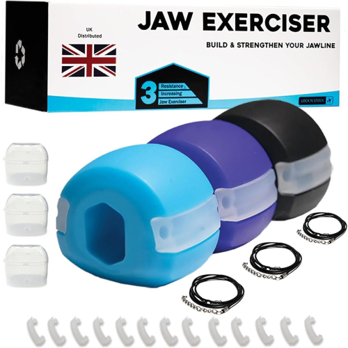 3Pcs Jaw Trainer, Exerciser for Jawline - Three Levels Of Resistance ...