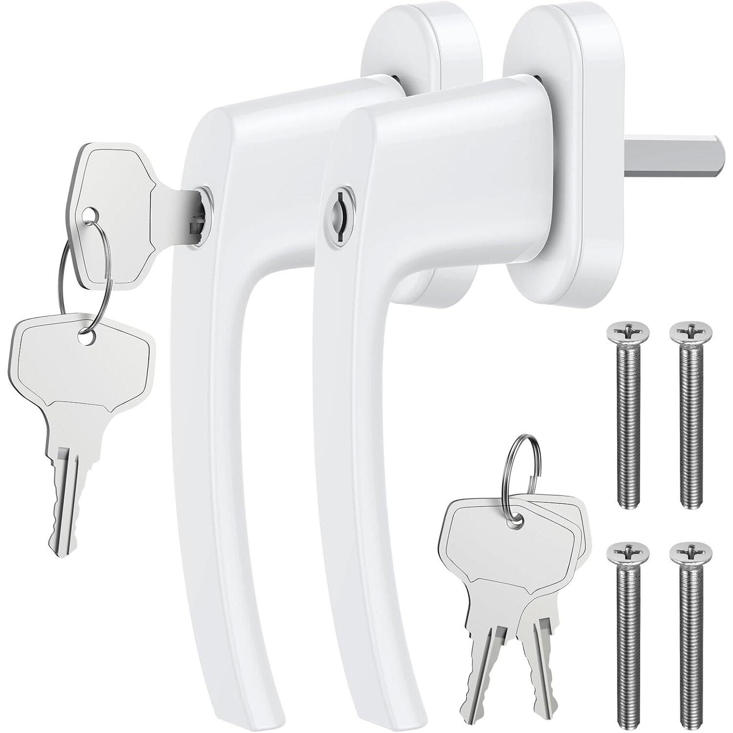 Lockable Window Handles, Pack of 2 Aluminium Window Lock with Keys ...