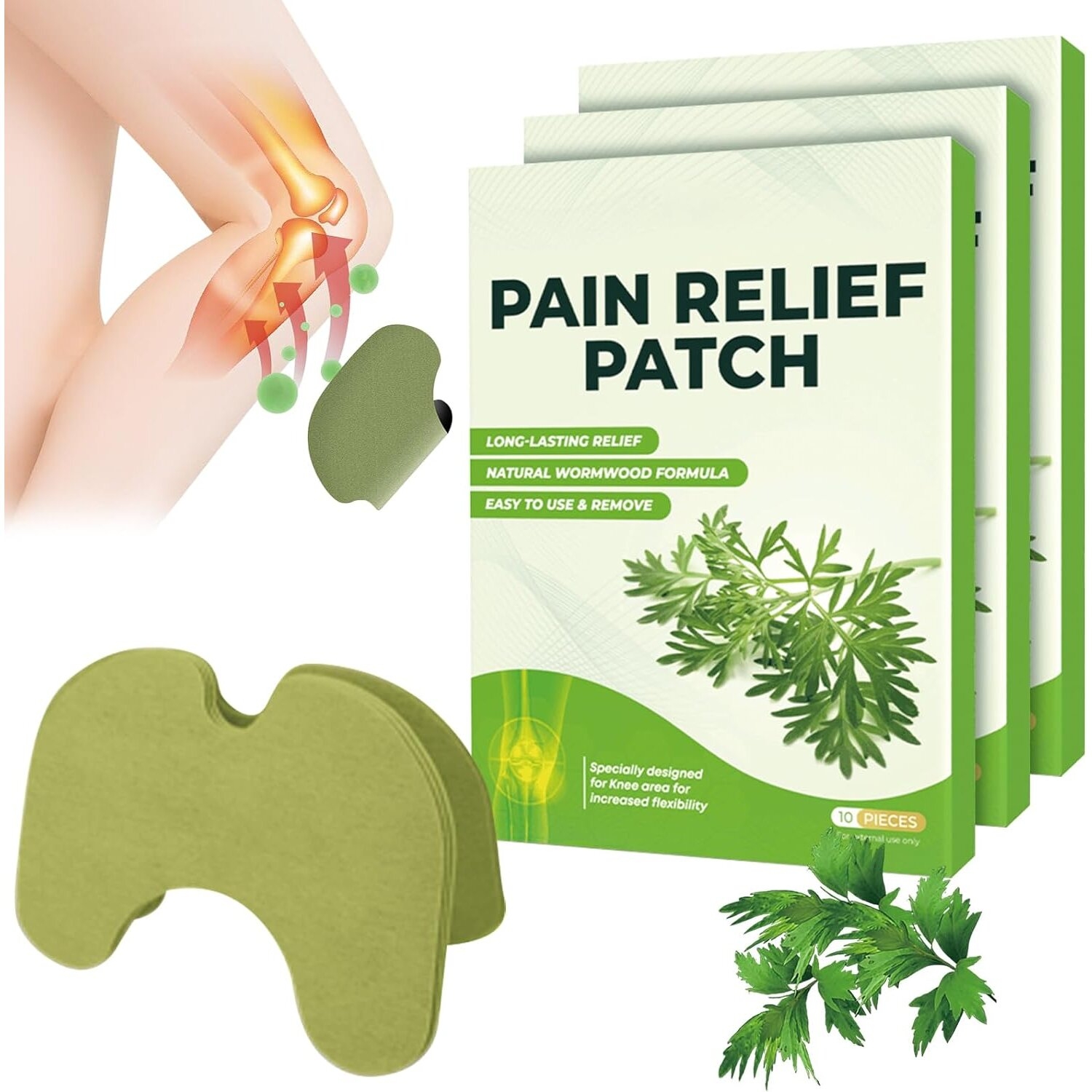 100PCS Knee Pain Relief Patches Wormwood Sticker Neck Waist Joint Ache ...