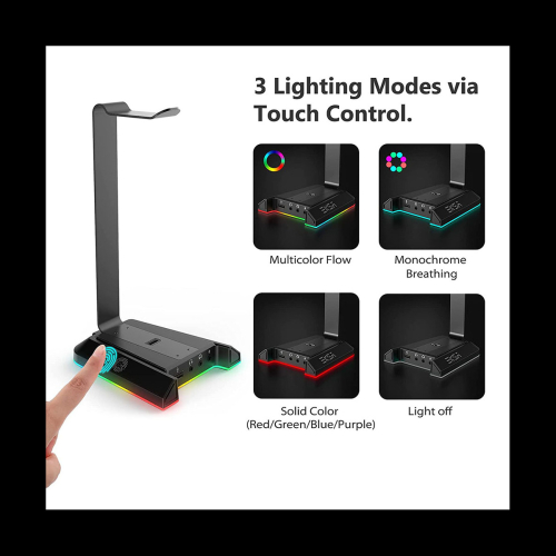 RGB Headset Stand, Headphone Holder, Desk Gaming Headsets Holder on OnBuy