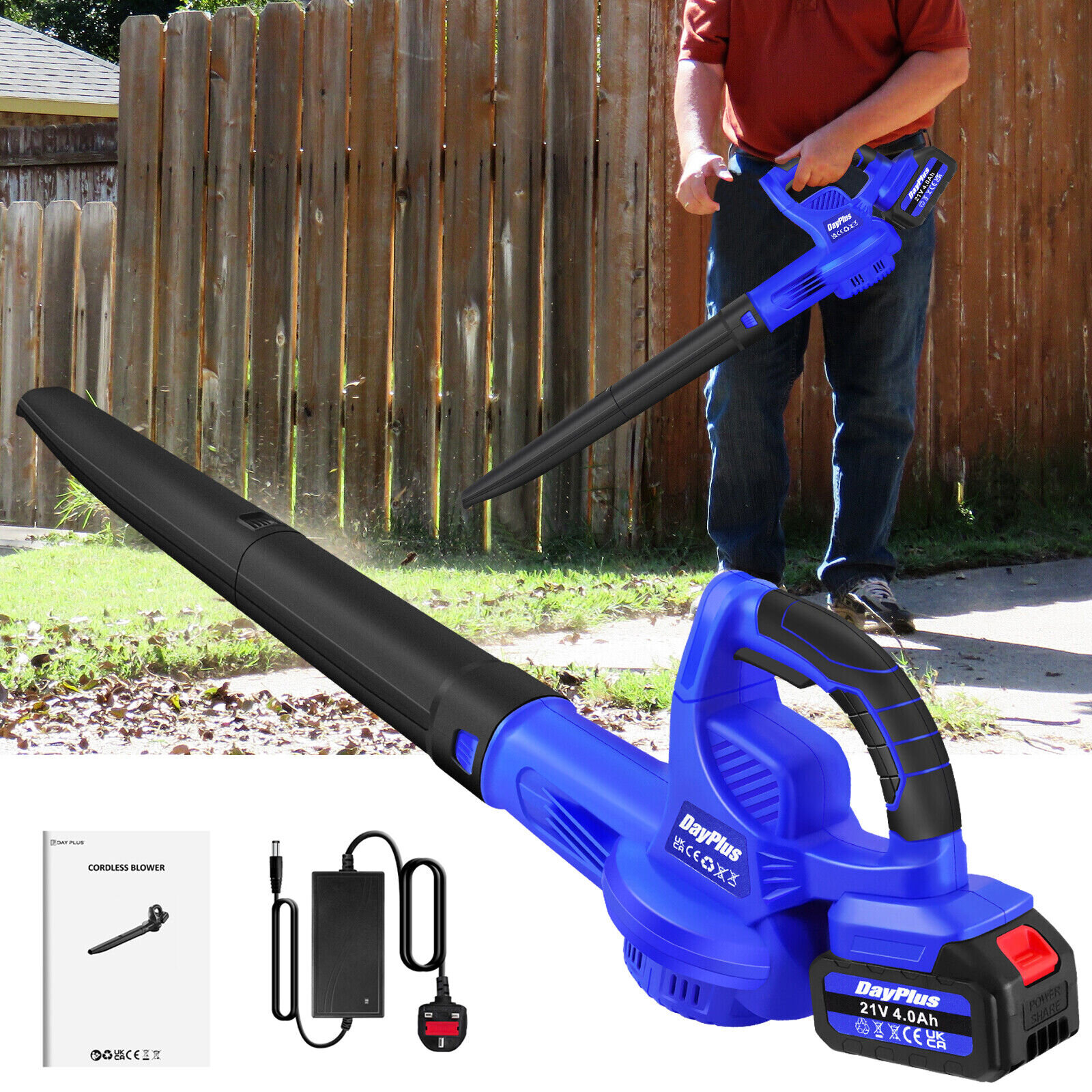 Cordless Leaf Blower Portable Dust Blower for Home Garden Lawn Garage ...