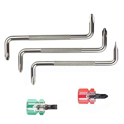 Coolais Offset Screwdriver Z Shaped Screwdrivers Magnetic Slotted Phillips Double Head Hand Tool ...