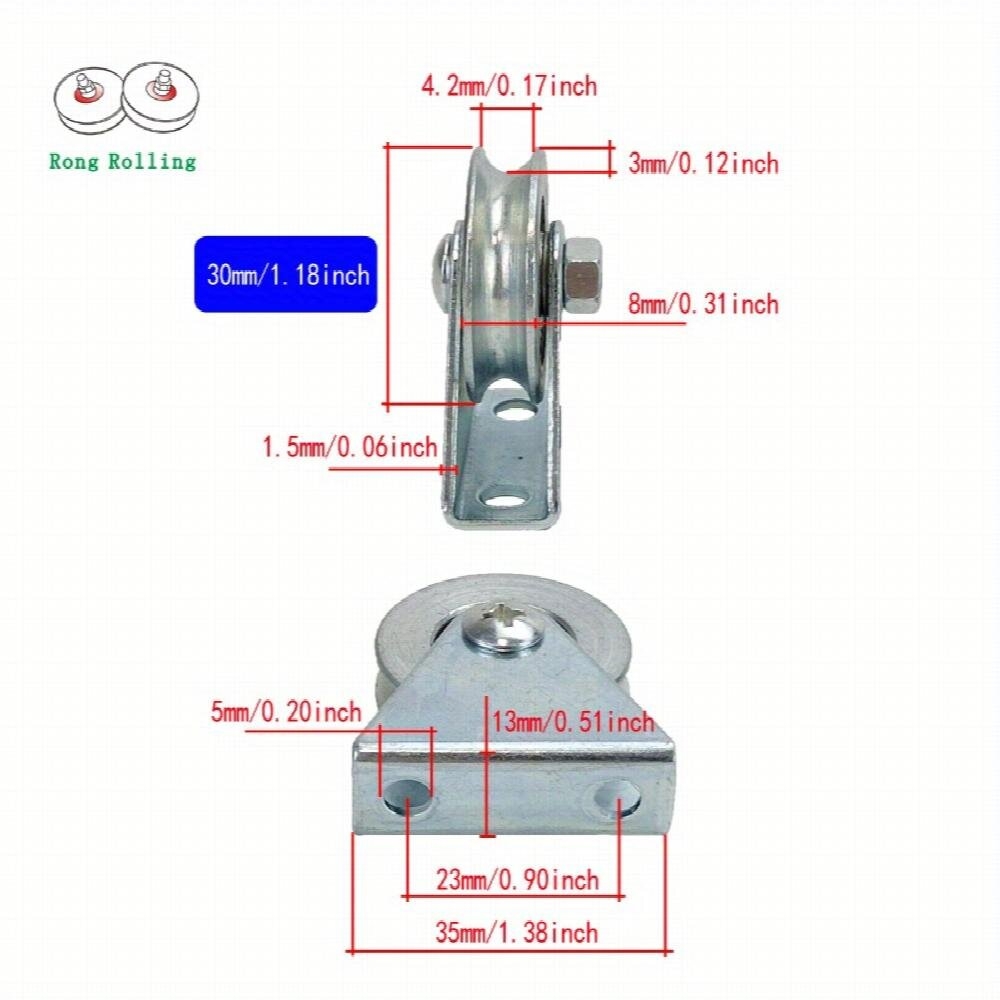 2pcs Diameter 30mm 35mm 40mm Wire Rope Small Pulley Fixed Pulley ...