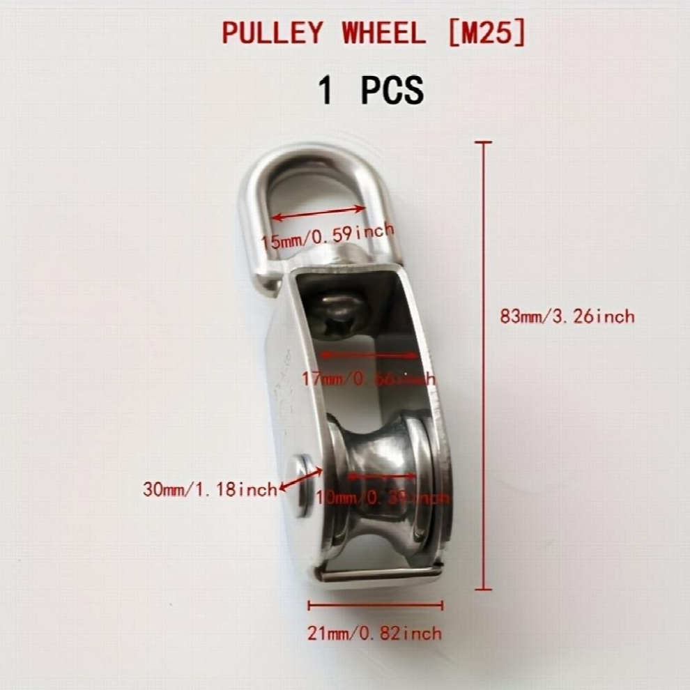 1pc Lifting Pulley Lifting Ring Wire Rope Pulley U shaped Pulley Wire Pulley Traction Pulley ...
