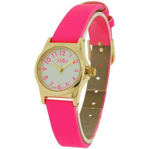Reflex Girls Ladies White Dial Rose Gold Tone Metal Hot Pink Strap ...