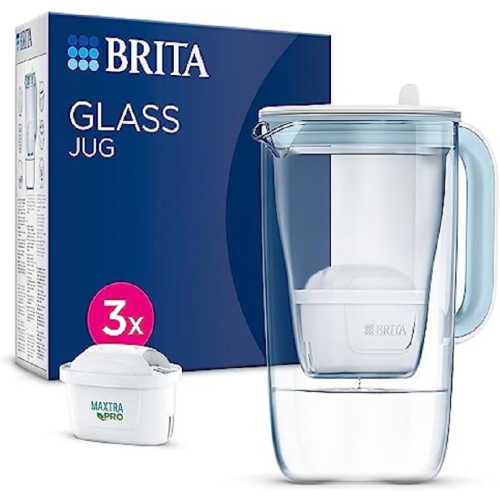 Light blue glass water filter with 3 MAXTRA PRO multifunctional ...