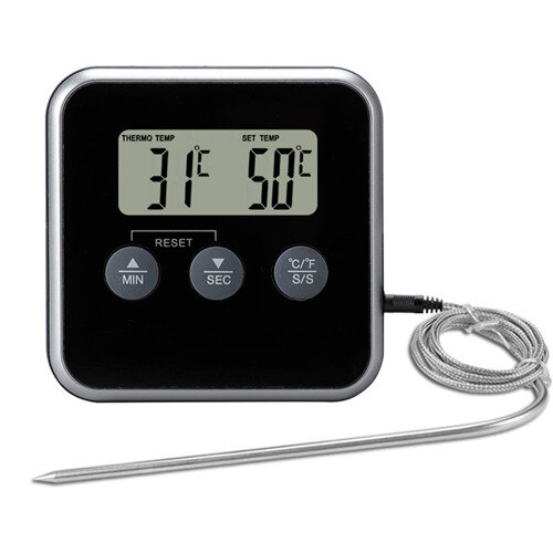 Electronic Digital LCD Food Thermometer Probe BBQ Meat Water Oil ...