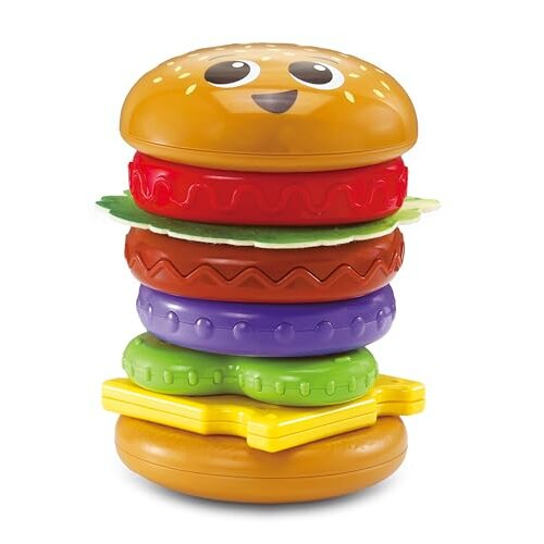 VTech Baby Build-a-Burger, Stacking & Sorting Toy with 6 Food Pieces ...