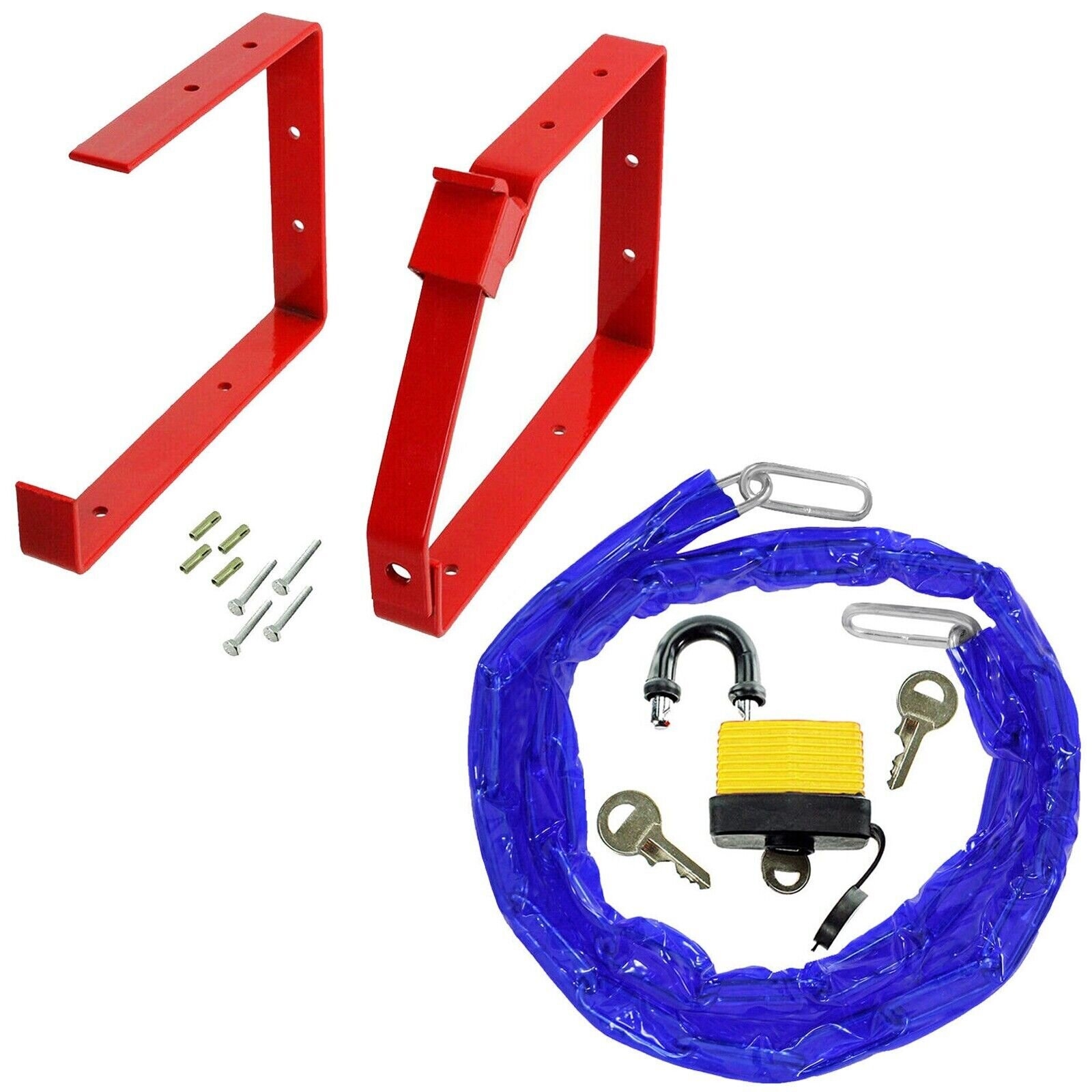 Universal Lockable Wall Ladder Rack Brackets + Weatherproof Chain ...