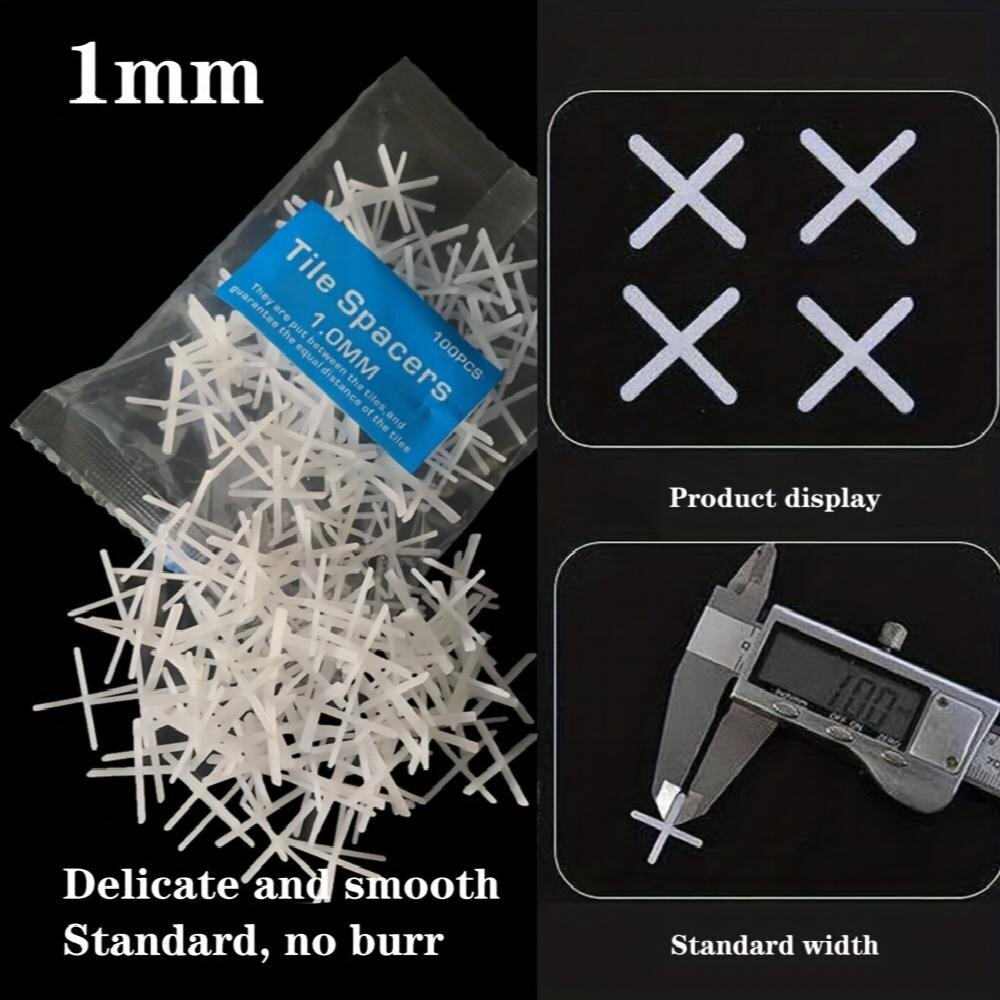 100pcs Tile Spacer Cross Plastic Tile Ceramic Gap Locator Leveler ...