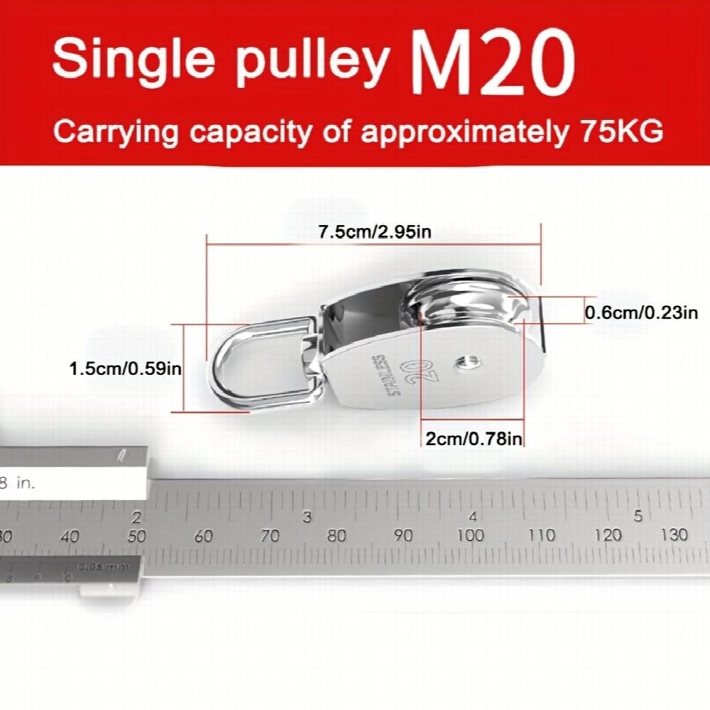 1pc 304 Stainless Steel Pulley Steel Wire Rope U shaped Lifting Ring ...