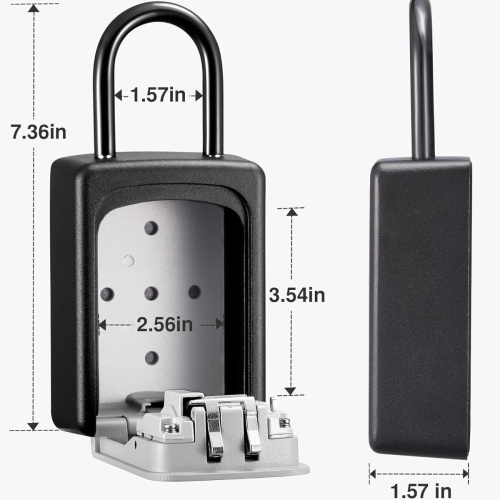 Key Box Lock, Large Combination Key Box, Outdoor Key Safe Wall Mounted ...