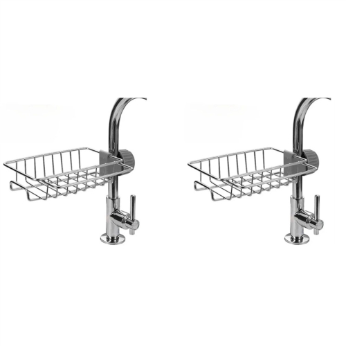Kitchen Stainless Steel Sink Drain Rack Sponge Storage Faucet Holder On