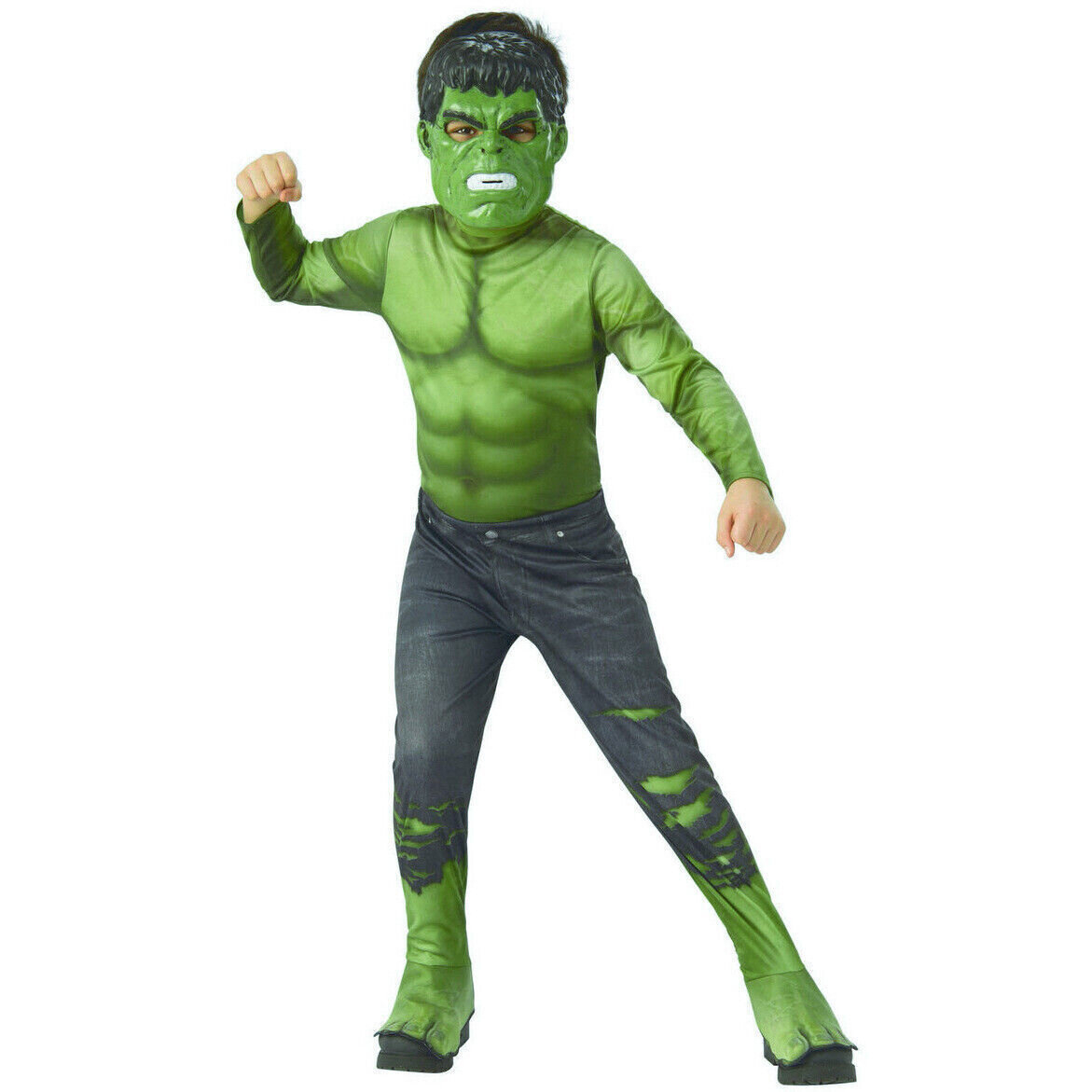 (02#The Hulk Jumpsuit+Mask, M/5-7Years) Kids Avengers The Hulk Batman ...
