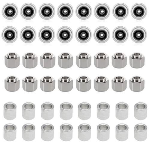 48 PCS 3D Printer POM Pulley Wheel Set with Rubber Bearing(Silver) on OnBuy