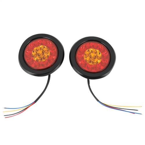 2Pcs 12V 16 LED Car Round Amber Red Taillights Rear Fog Light on OnBuy
