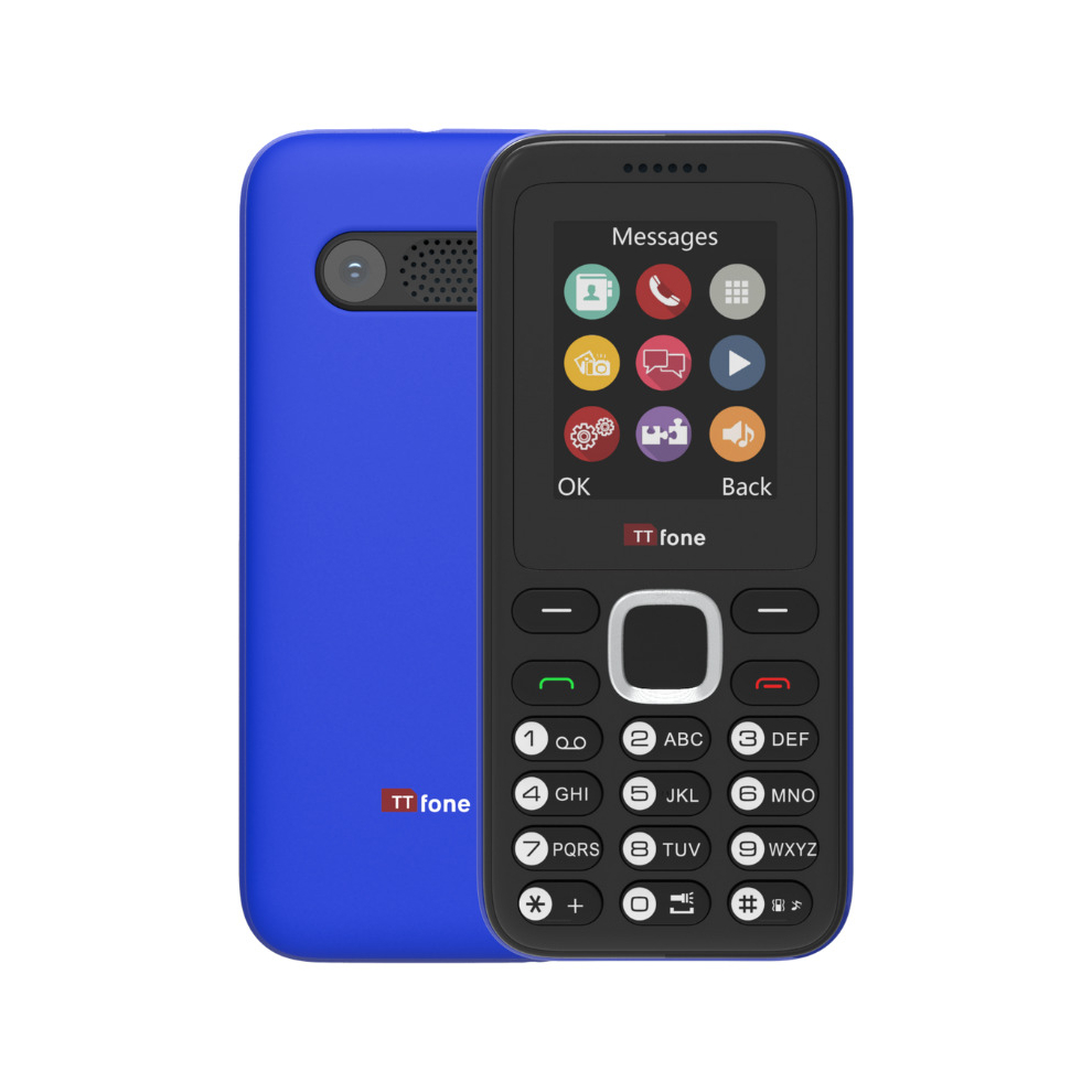 TTfone TT150 BLUE Unlocked Basic Mobile Phone with Bluetooth, Long battery Life, Dual Sim with ...