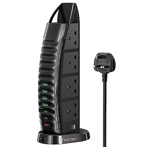 Tower Extension Lead with USB Slots 2M, 8 Way Outlets Multi Plug ...