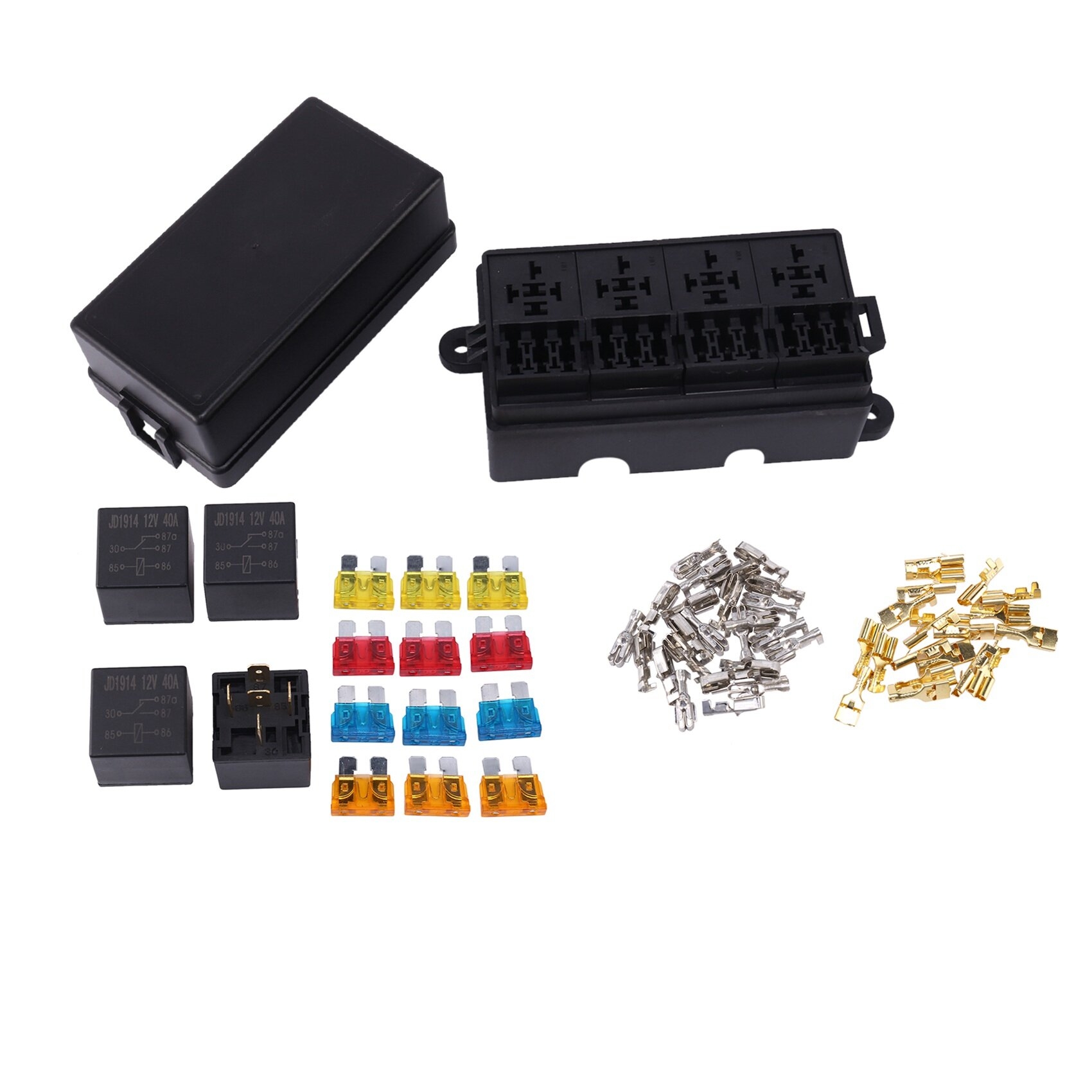 12 Way Blade-Fuse Holder Box with Spade Terminals With Fuse 12V on OnBuy