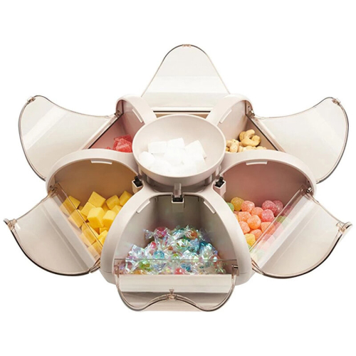 5 Grids Nuts Snack Tray Rotating Flowers Food Gift Box on OnBuy