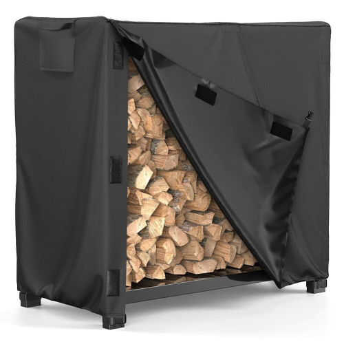 4FT Outdoor Heavy Duty Oxford Fabric Wood Stack Holder Firewood Cover ...