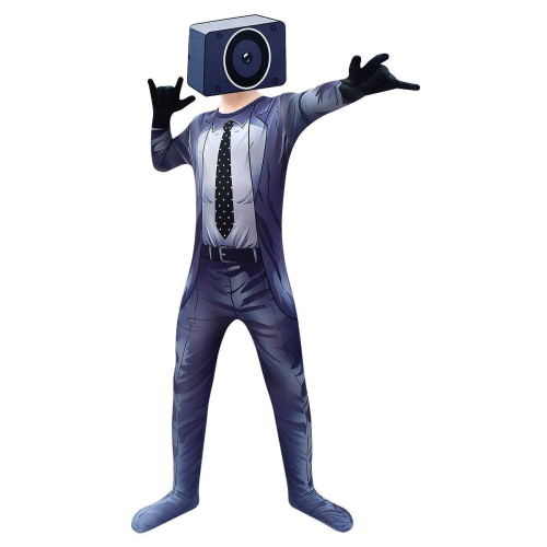 (130/6-7 Years, 4715 Jumpsuit+Mask) Kids Skibidi Toilet TV Man Horror ...