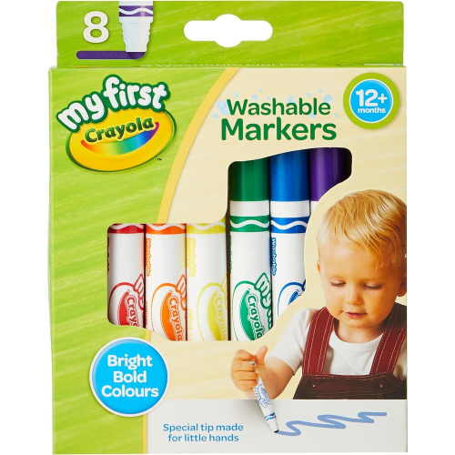 CRAYOLA MyFirst Washable Markers Colours Kids Aged12+Months Packof8 on ...