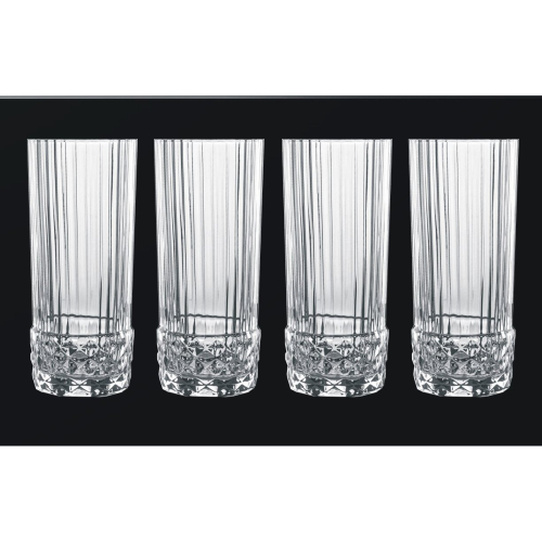 4Pcs Crystal Effect Highball Drinking Large Water Glass Heavy Base on OnBuy