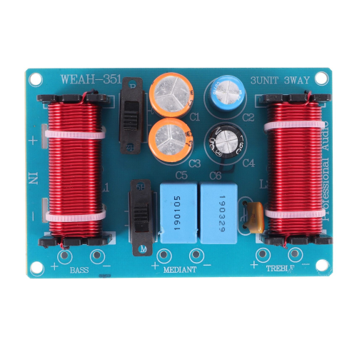 150W Speaker Treble Alto Bass Audio Frequency Divider 3 Way Crossover Filter for 4-11 Inch ...