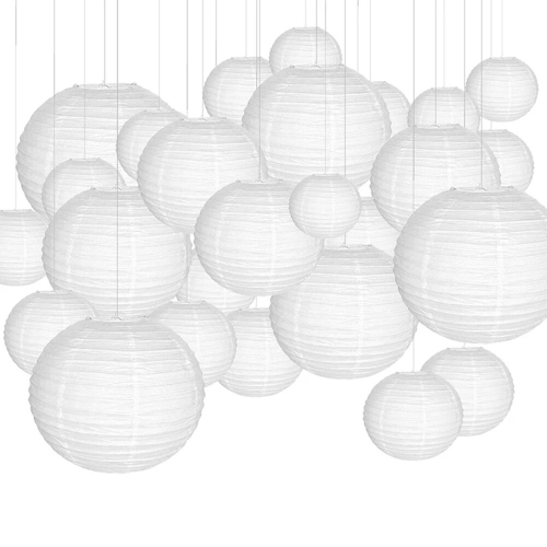 Chinese Paper Ball Lampion Hanging White Wedding Decoration Paper ...